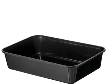 A1000 Plastic Rectangle Black Container (Carton 500) (Sleeve 50 ...