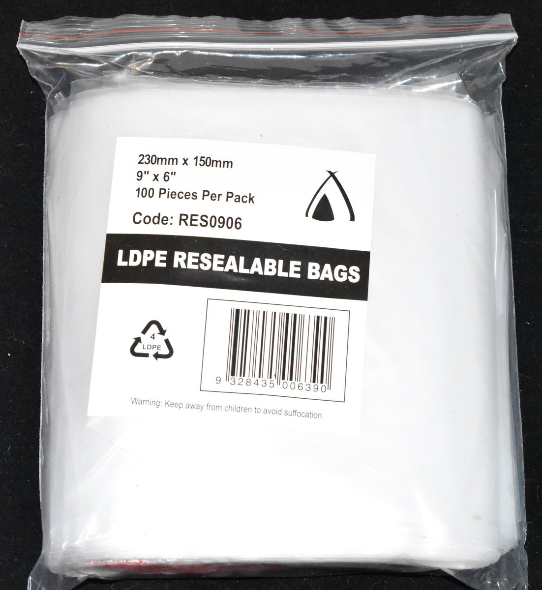 Resealable Bag 9x6" (230x150mm) (Carton 1000) (Pack 100) – Packaging ...